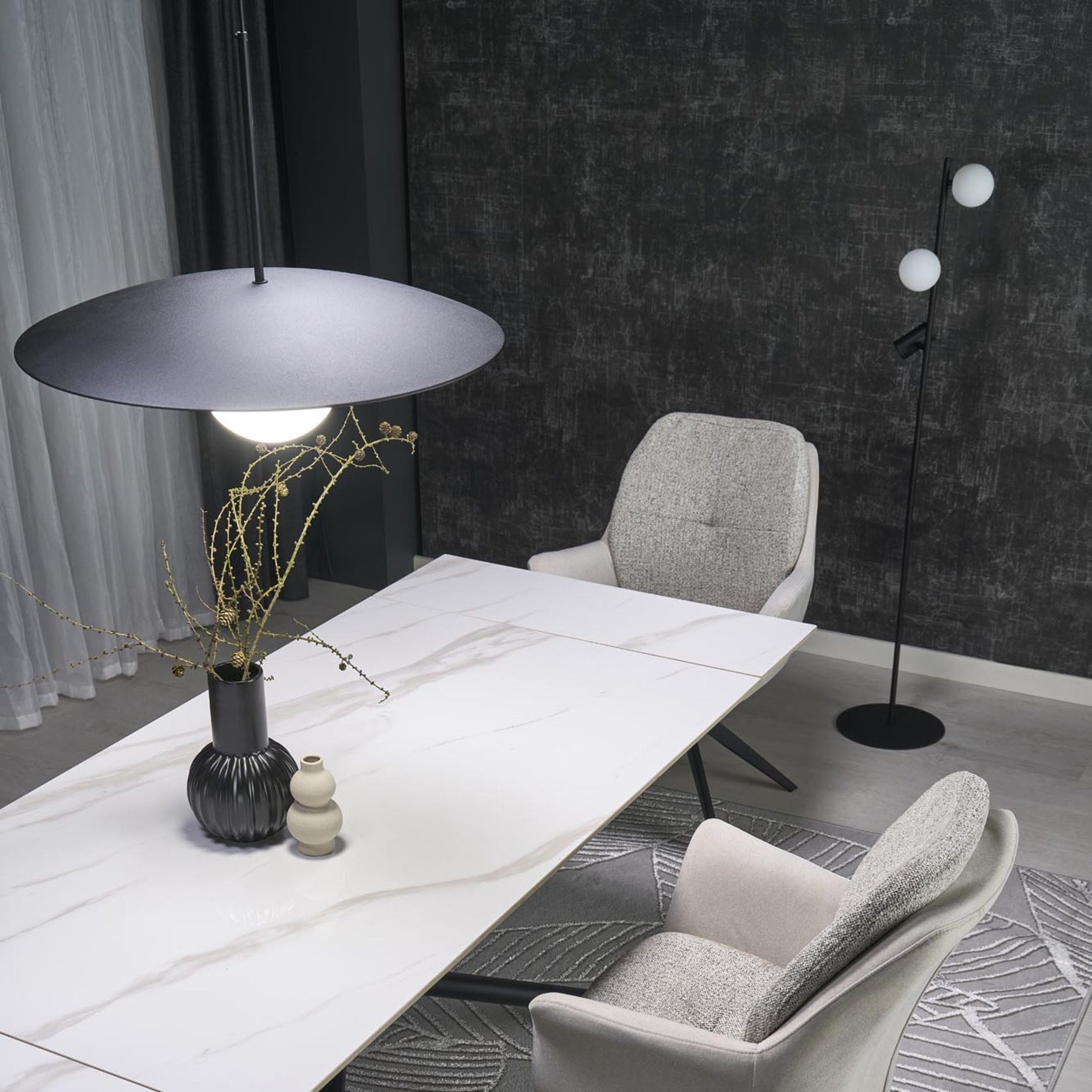 Slate Mid-Century Modern Pendant Ceiling Light for Kitchen Island, Din