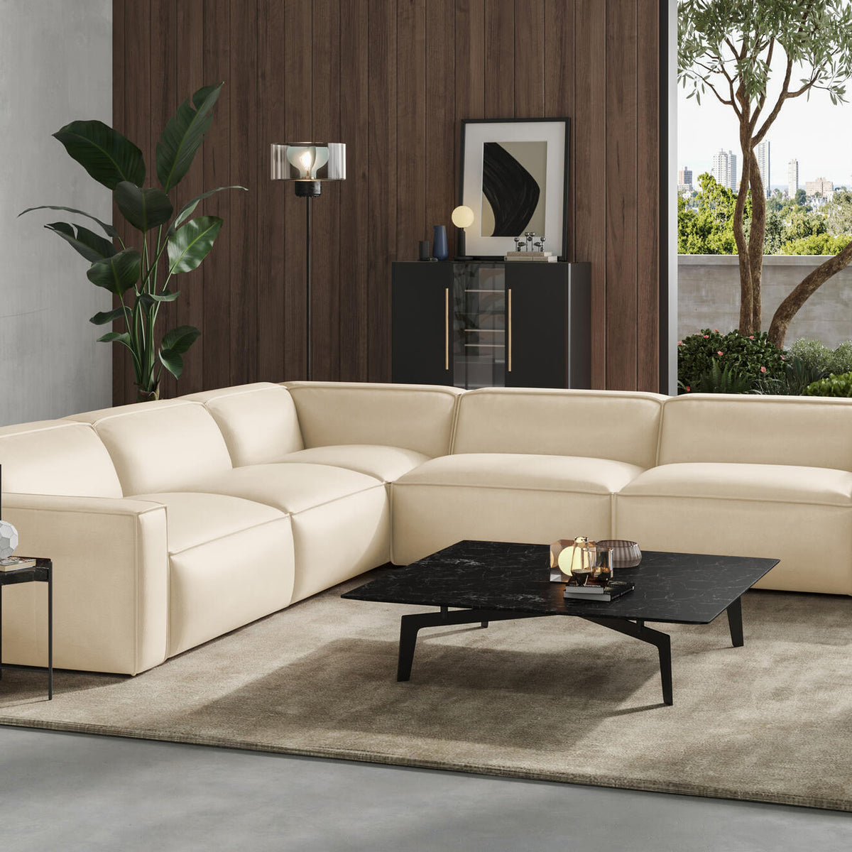 Nathan: Modular Brown Leather Sofa for Living Rooms – Valencia Theater ...